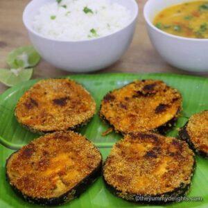 Maharashtrian Vangyache Kaap | Pan Fried Crispy Eggplant Recipe