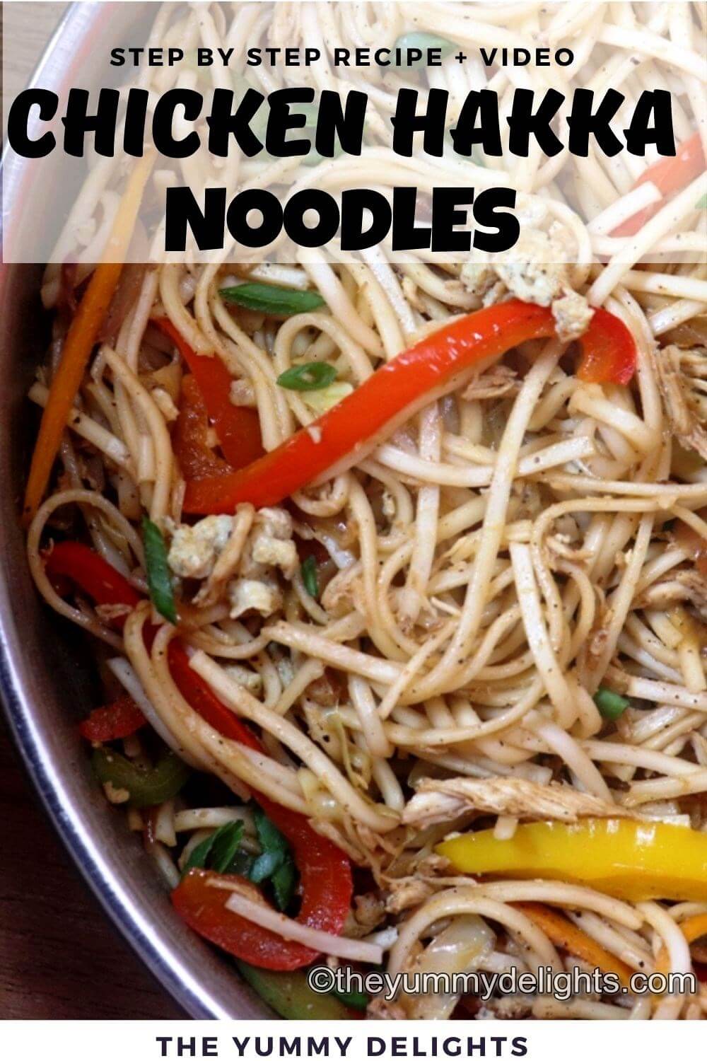 Chicken Hakka Noodles Recipe - The Yummy Delights