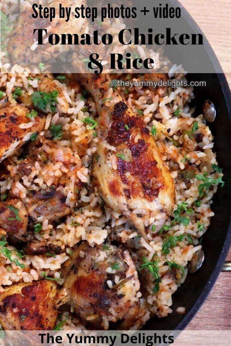 One Pot Tomato Chicken and Rice - The Yummy Delights