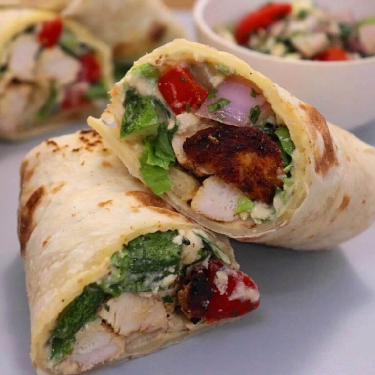 Mediterranean Chicken Wrap - The Yummy Delights