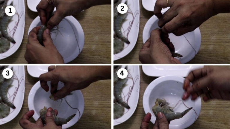 How to clean and devein prawns (quick & easy) - The Yummy Delights
